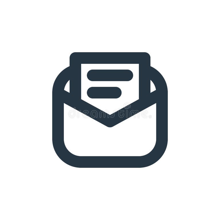 Open Message Icon Vector from Email Concept. Thin Line Illustration of ...