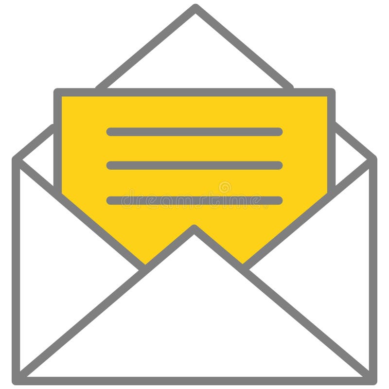 Open Message Icon Vector Text Letter in Envelop Design Stock Vector ...