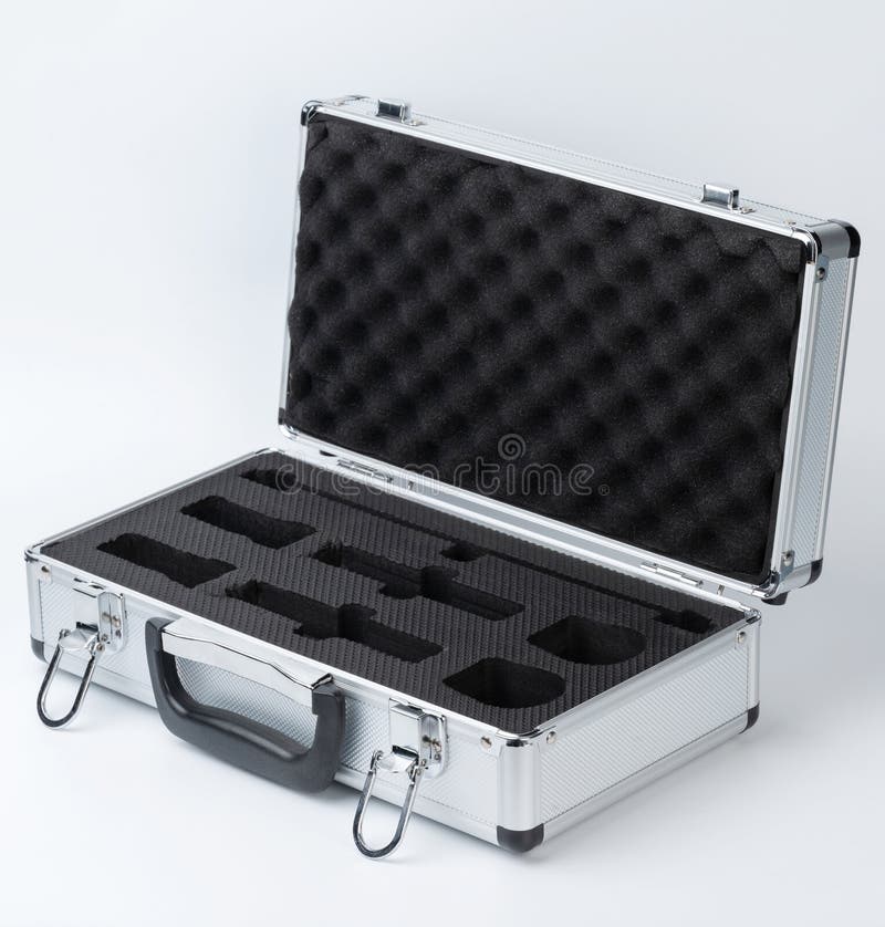 Open metal briefcase stock image. Image of carry, steel - 321565457