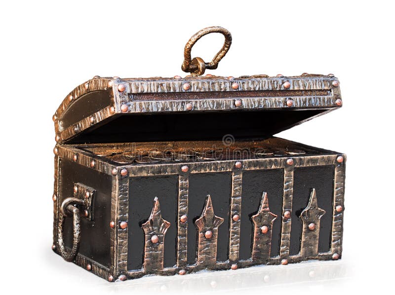 Open metal chest stock image. Image of chest, pirate - 41336133