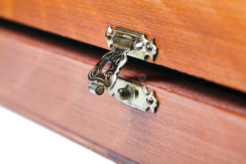 Open Metal Lock of Wooden Box Stock Image - Image of case, trunk: 32867261