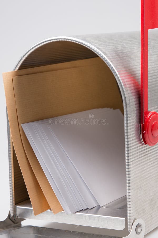 Open Metal Silver Mail Box with Letters Stock Photo - Image of deliver ...