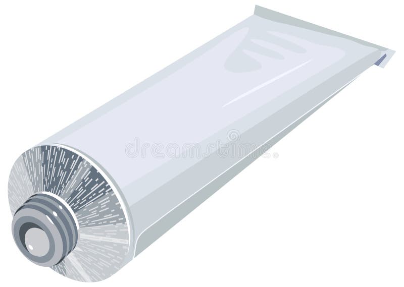 Open Metal Tube Toothpaste Isolated on White Background Stock Vector ...