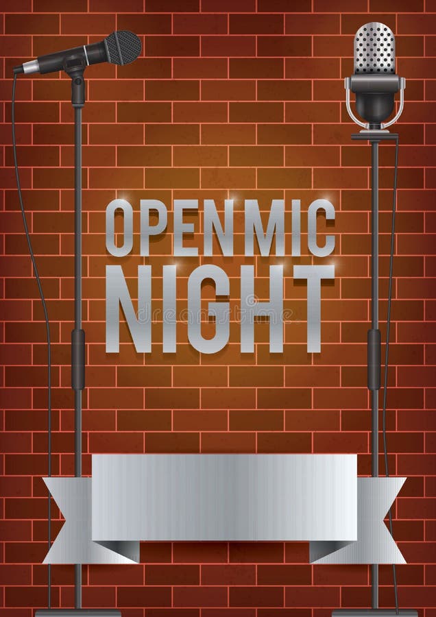 Open Mic Night Poster Design. Vector Illustration Decorative Design ...