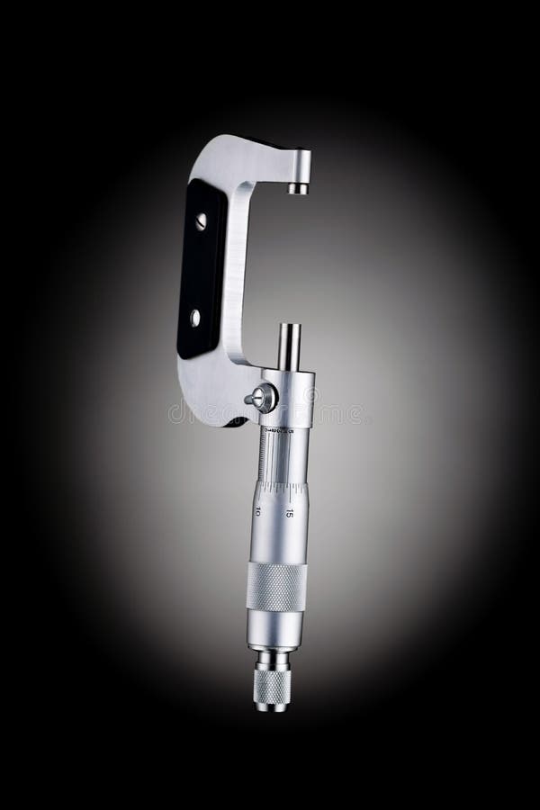Open Micrometer Side View Isolated on Black Background Stock Photo ...