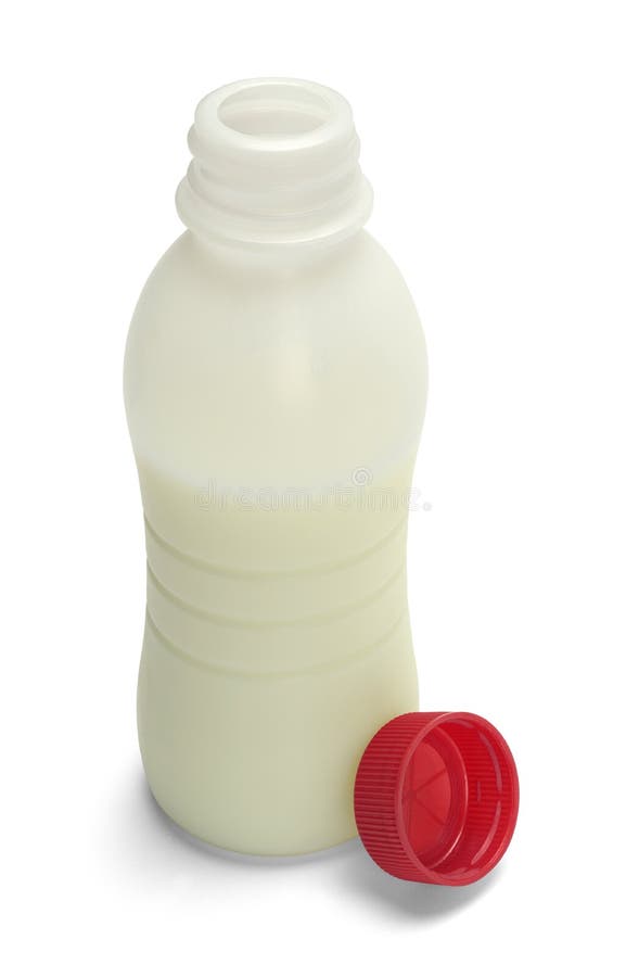 Open Milk Bottle stock photo. Image of full, dairy, space - 76065954