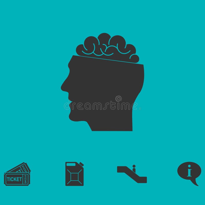 Open mind icon flat stock vector. Illustration of cartoon - 137865745