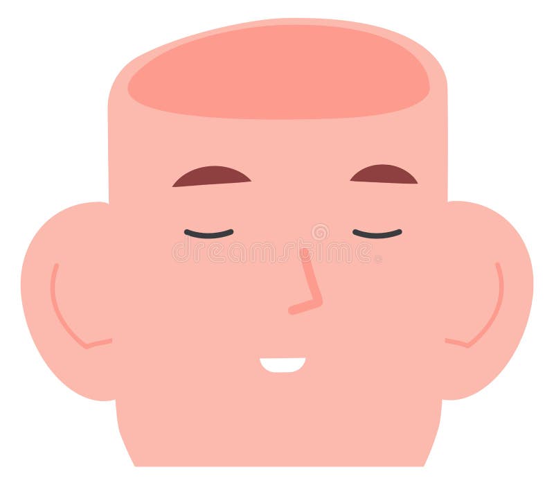 Open Mind Person. Empty Head with Relaxed Face Expression Stock ...