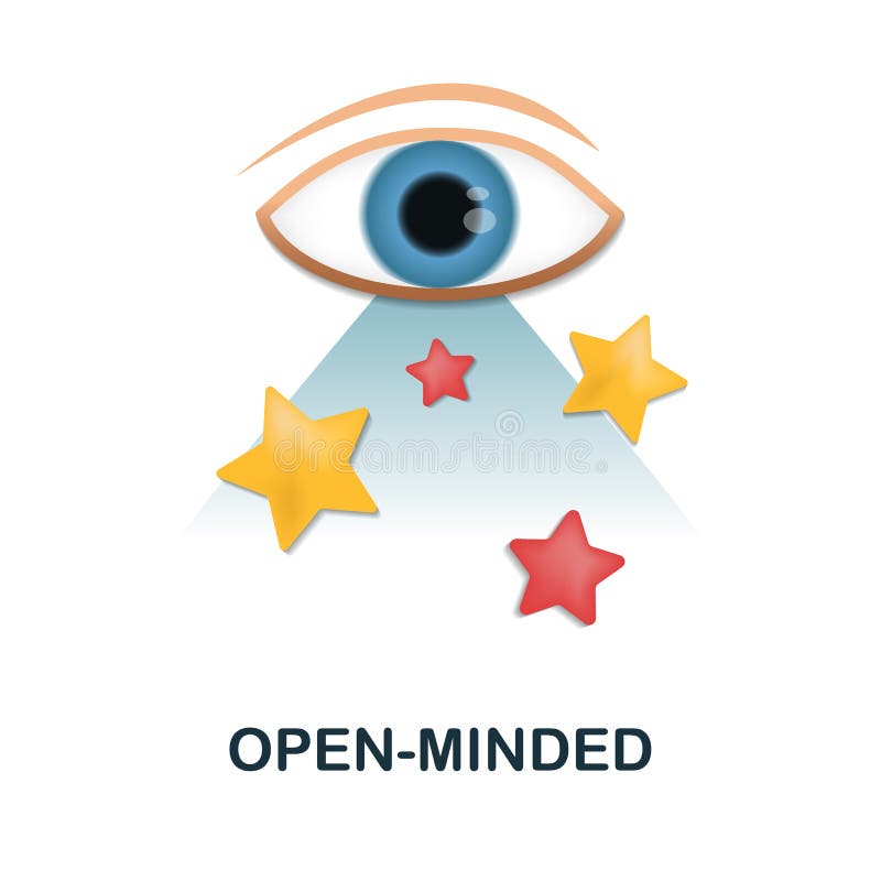 Open-Minded Icon in 3d. Colored Illustration from Core Values ...