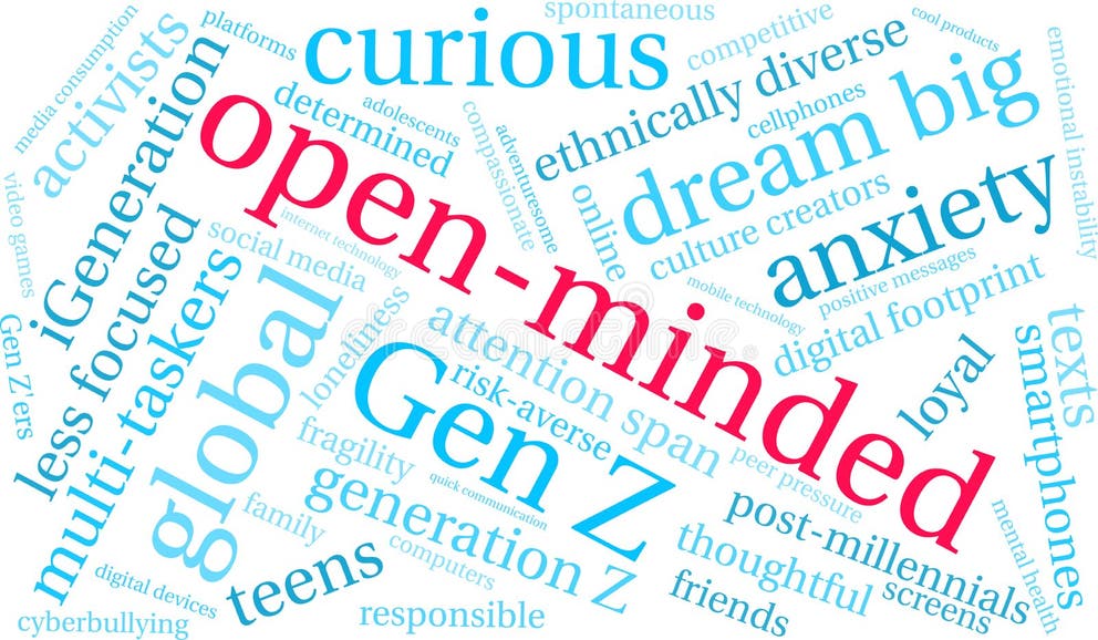 Open-Minded Word Cloud stock vector. Illustration of consumption ...