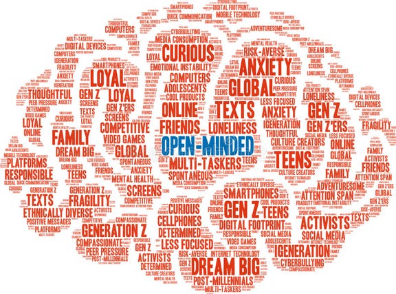 Open-Minded Word Cloud stock vector. Illustration of digital - 150716075