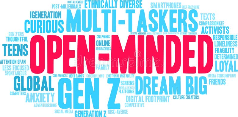 Open-Minded Word Cloud stock vector. Illustration of consumption ...