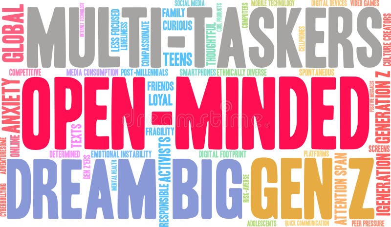 Open-Minded Word Cloud stock vector. Illustration of focused - 150716196