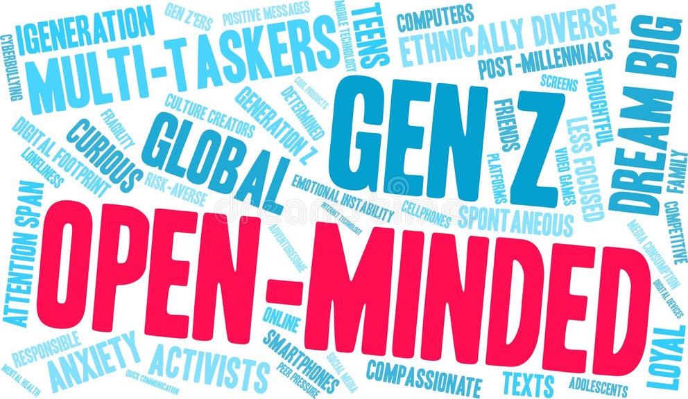 Open-Minded Word Cloud stock vector. Illustration of loyal - 150716197