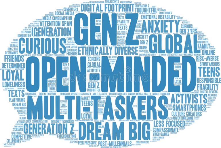 Open-Minded Word Cloud stock vector. Illustration of diverse - 150716218