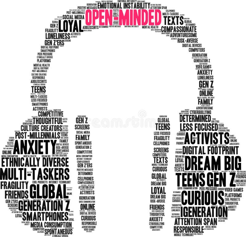Open-Minded Word Cloud stock vector. Illustration of competitive ...