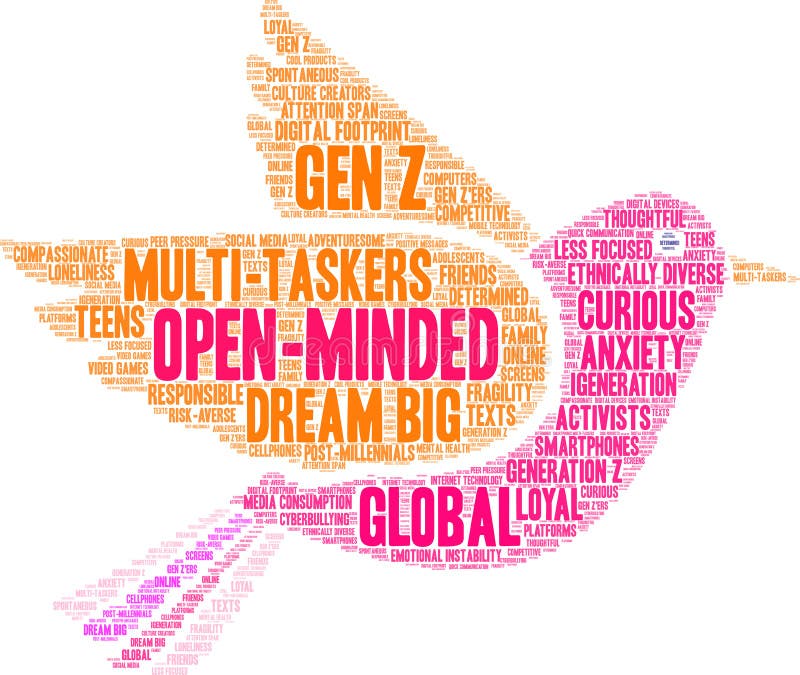 Open-Minded Word Cloud stock vector. Illustration of global - 150716271