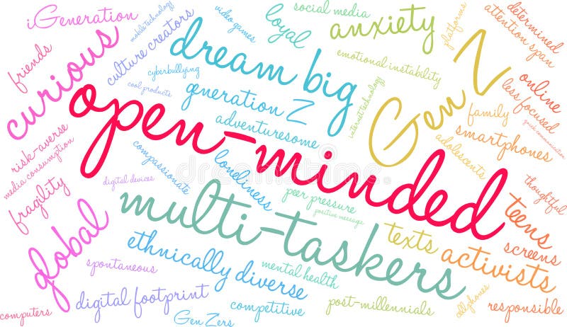 Open-Minded Word Cloud stock vector. Illustration of ethnically - 150716274