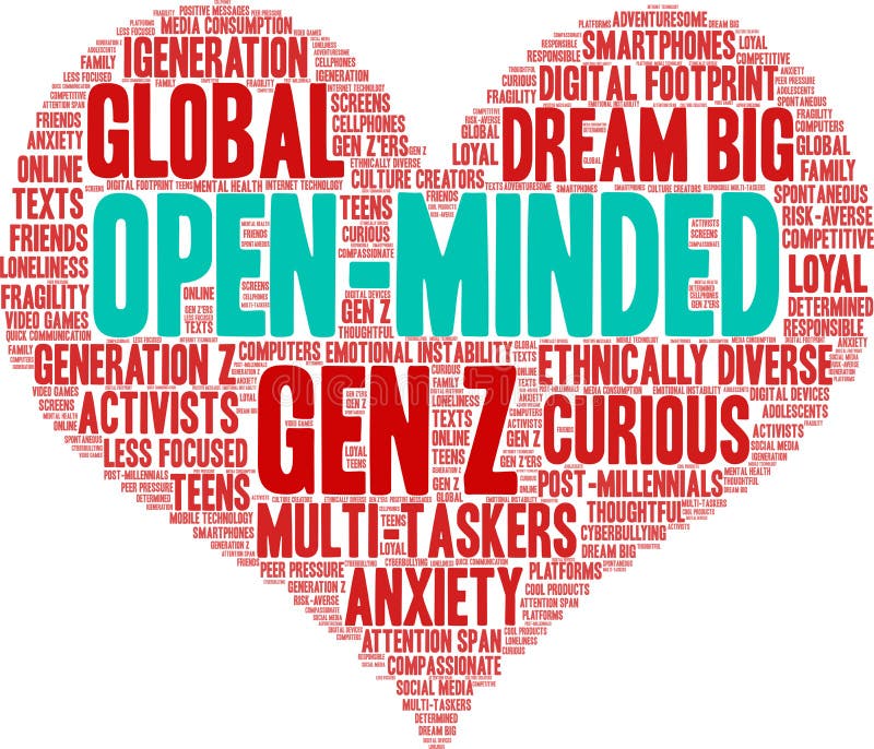 Open-Minded Word Cloud stock vector. Illustration of global - 150716397