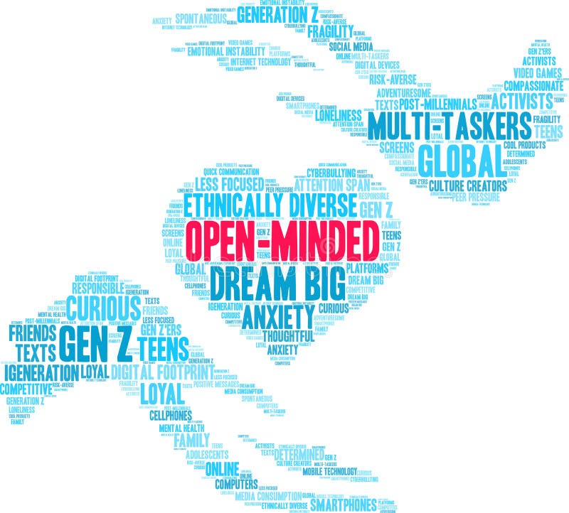 Open-Minded Word Cloud stock vector. Illustration of loneliness - 150716181