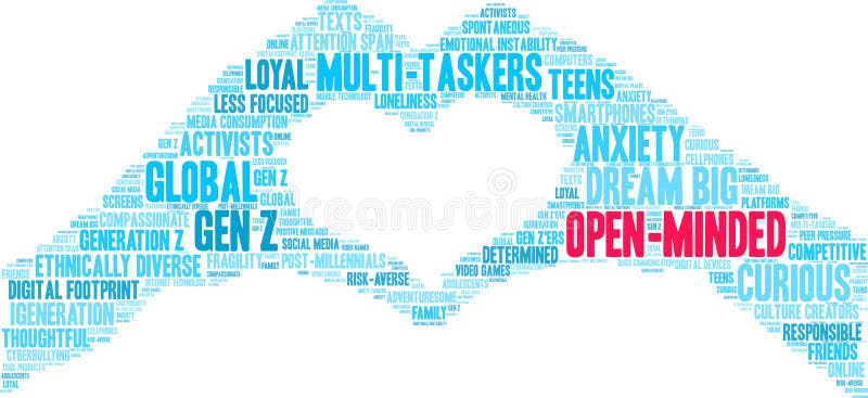 Open-Minded Word Cloud stock vector. Illustration of competitive ...