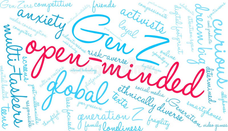 Open-Minded Word Cloud stock vector. Illustration of digital - 150716317