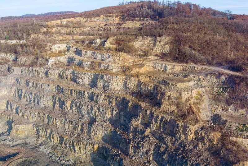 Open Mine of Quarries Extraction in the Canyon Stone Industry Stock ...