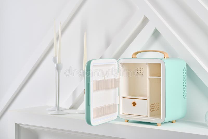 Open Mobile Mini Refrigerator, Portable Fridge Stock Image - Image of ...