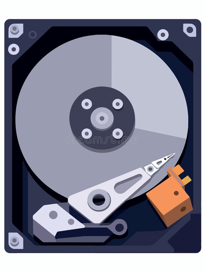 Open modern hard drive stock vector. Illustration of magnetic - 275279934