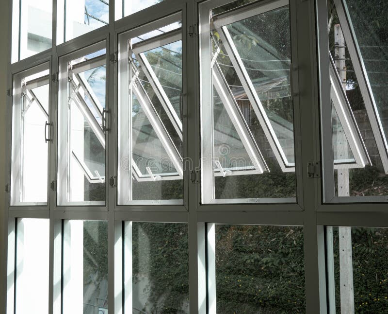 Open a Modern Style Windows with Sunlight Background Stock Image ...