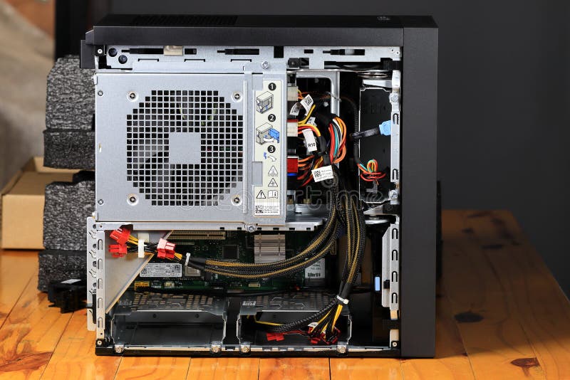 Open Modern Workstation or PC Case Show Internal Layout of Internal ...