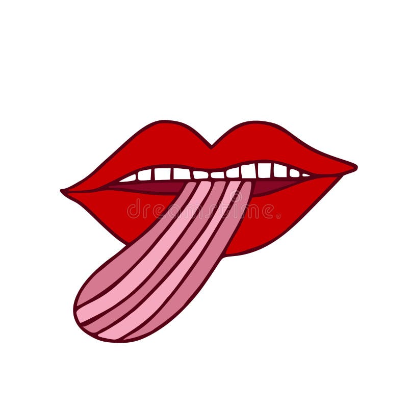 Open Mouth. Lips Vector Sticker . Stock Vector - Illustration of patch ...