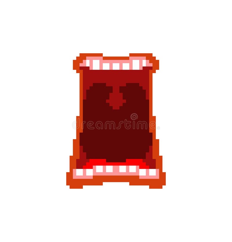 Open Mouth Pixel Art. Scream 8 Bits Stock Vector - Illustration of ...
