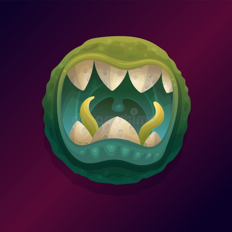 Monster with sharp teeth stock illustration. Illustration of fantasy ...