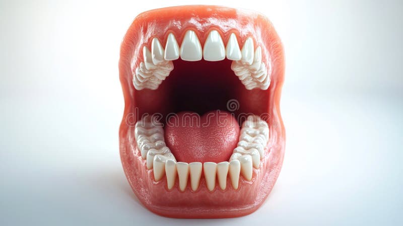 An Open-mouth View of Human Teeth, Rendered in 3D Stock Image - Image ...