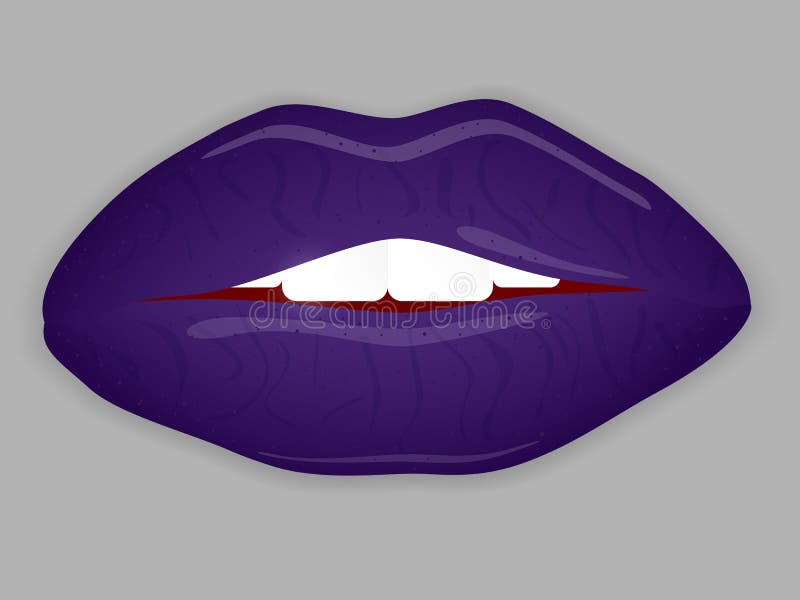 Open Mouth with Violet Lips. Vector Illustration Stock Vector ...