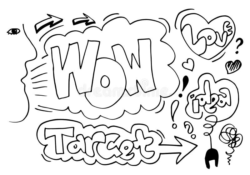 Open Mouth and WOW Message in Hand Graffiti Art Style, Background ...