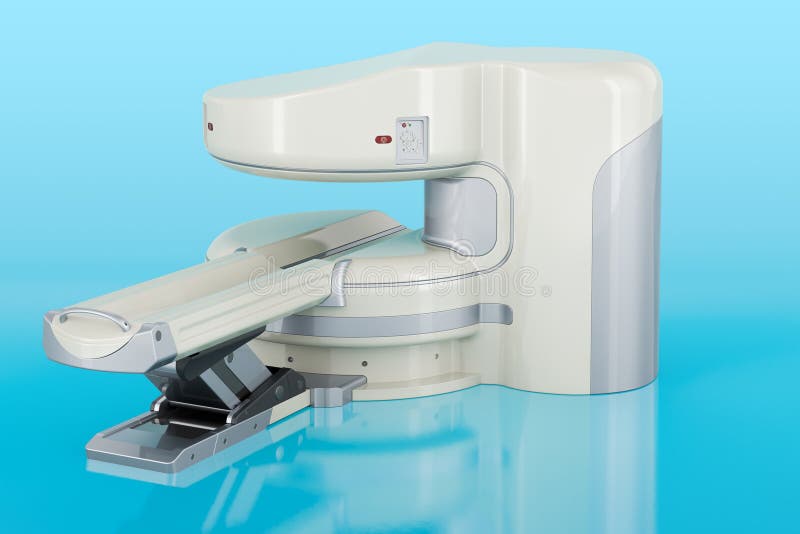 Open MRI Machine, Side View. 3D Rendering Stock Illustration ...