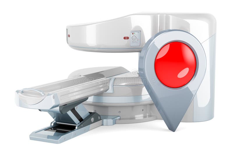 Open MRI Machine with Map Pointer. 3D Rendering Stock Illustration ...