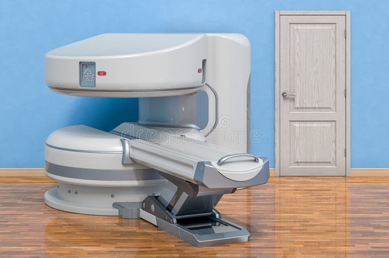 Open MRI Machine in Room. 3D Rendering Stock Illustration ...