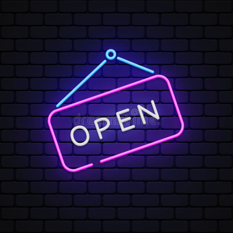 Now Open Neon Signs Vector. Now Open Design Template Neon Sign, Light ...