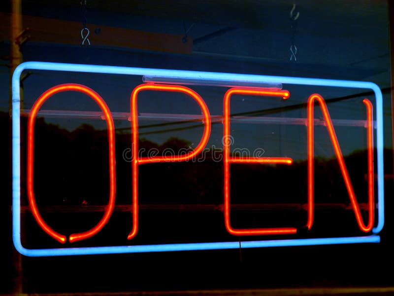 Bar open neon sign stock photo. Image of vintage, opened - 17619956