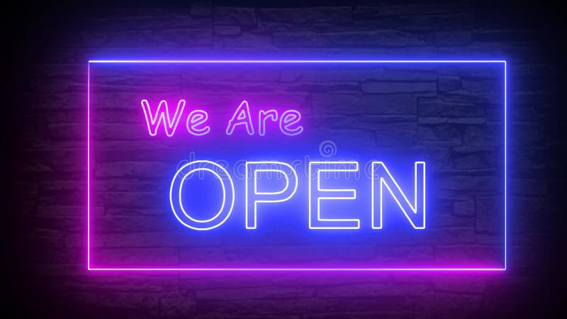 We are Open Neon Sign Green Screen Background Stock Video - Video of ...