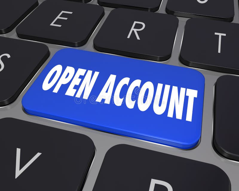 Open New Account Computer Keyboard Key Stock Illustration ...