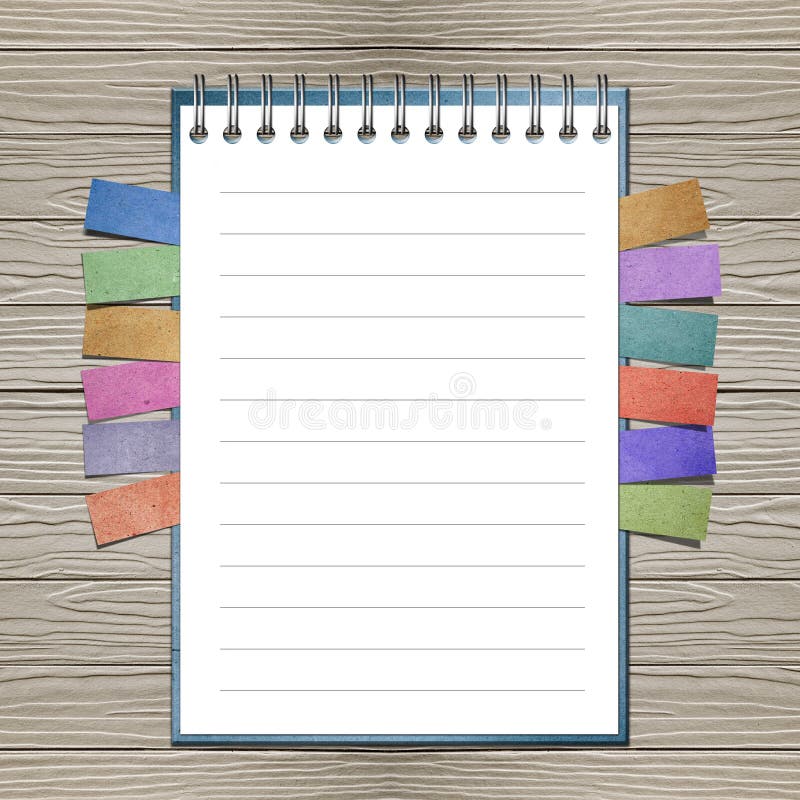 Open Note Book with Bookmark Stock Photo - Image of sheet, education ...