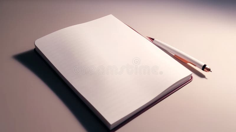 A Blank Open Note Book on White Background Generative AI Stock ...