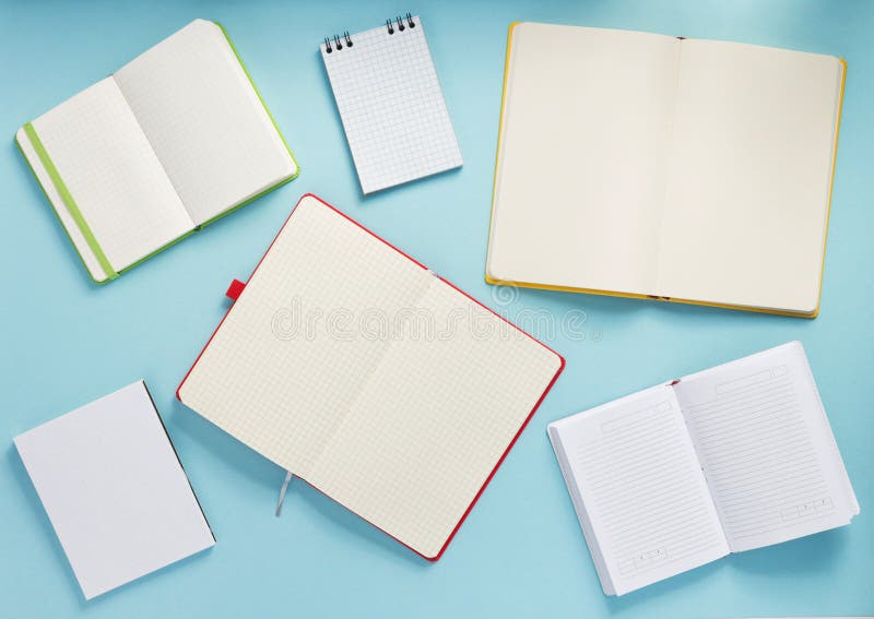 Open Notebook at Abstract Background Stock Photo - Image of blank ...