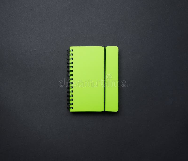 An Open Notebook on a Black Background Top View, a School Notebook on a ...