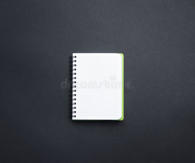 An Open Notebook on a Black Background Top View, a School Notebook on a ...