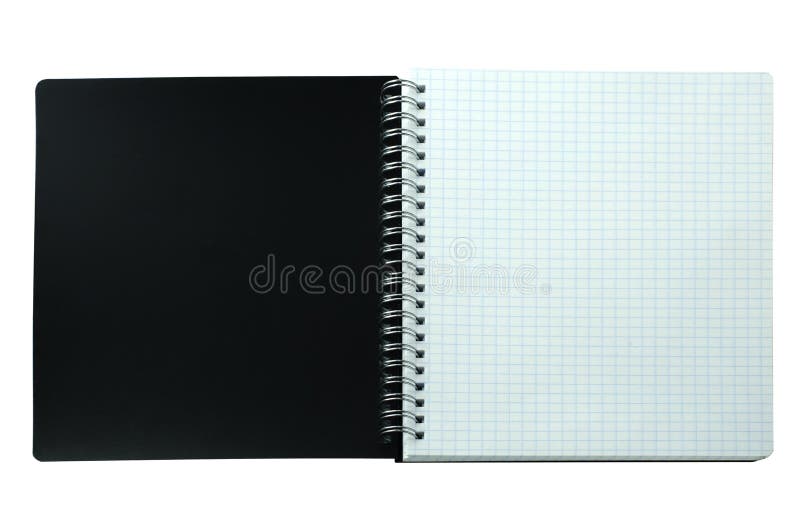Open Notebook With Black Cover Stock Photo - Image of isolated, binder ...